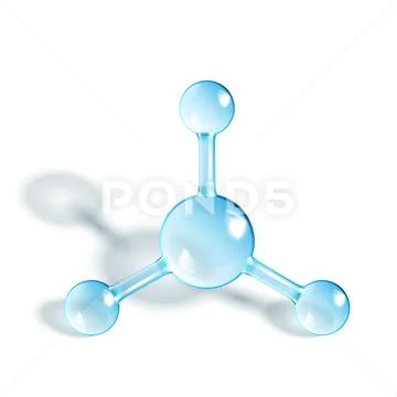 Chemical Ammonia Molecule Glossy Model Vector ~ Clip Art #118044095