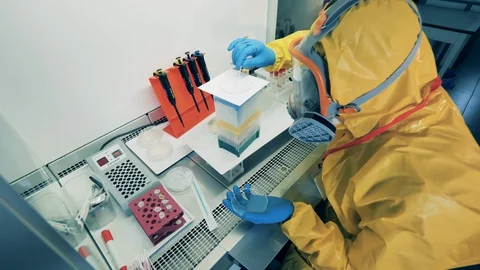 Chemical analysis is being done by a spe... | Stock Video | Pond5