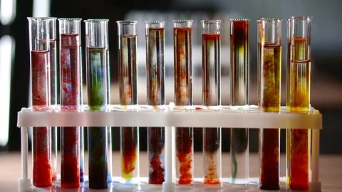 chemical reaction color change with the ... | Stock Video | Pond5