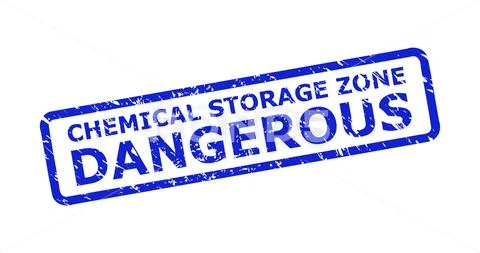 CHEMICAL STORAGE ZONE DANGEROUS Stamp Seal with Distress Style and ...