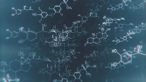 Chemical Structural Formulas Background | Stock Video | Pond5