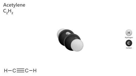 Chemical structure and 3d model of Acety... | Stock Video | Pond5