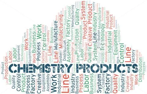 Chemistry Products word cloud create with text only. ~ Clip Art #144242059