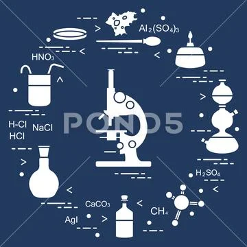 Chemistry scientific, education elements. Illustration #86843588