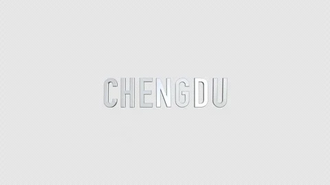 Chengdu 3D title animation metal letters... | Stock Video | Pond5