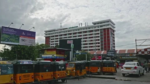 Chennai Central Suburban with auto stand... | Stock Video | Pond5