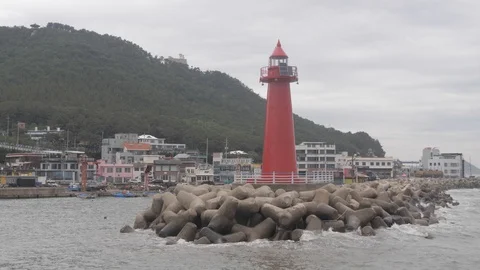 Cheongsapo red lighthouse,Busan,South Ko... | Stock Video | Pond5