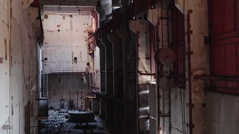 Chernobyl Block No5 Inside Huge Room Ind... | Stock Video | Pond5
