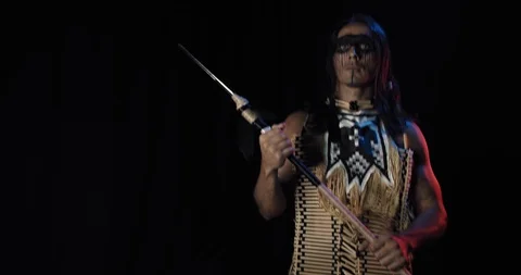 Cherokee man wearing traditional costume... | Stock Video | Pond5