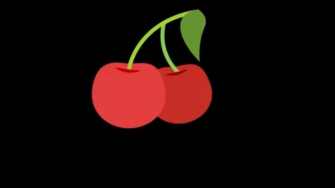 CHERRY FRUIT ANIMATION ON A BLACK BACKGR... | Stock Video | Pond5