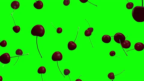 cherry fruits loop green screen animatio... | Stock Video | Pond5