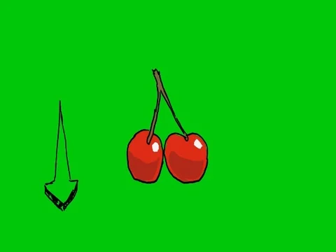 Cherry - Hand Drawn - Green Screen - SD | Stock Video | Pond5