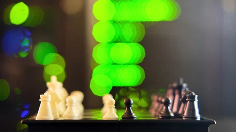 Chess board and high-tech artificial int... | Stock Video | Pond5