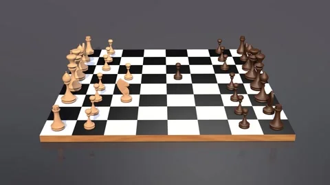 Chess board with figures. Beginning of a... | Stock Video | Pond5