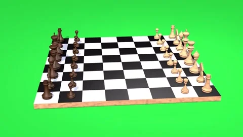 Chess board with figures on a green scre... | Stock Video | Pond5