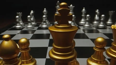 Chess board game. Business strategy conc... | Stock Video | Pond5