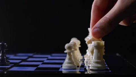 Chess boards and chess pieces game on bl... | Stock Video | Pond5