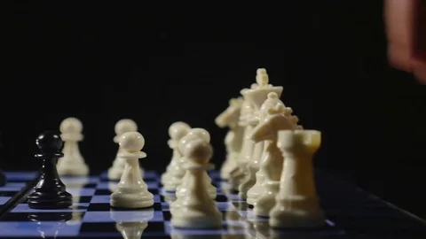 Chess boards and chess pieces game on bl... | Stock Video | Pond5