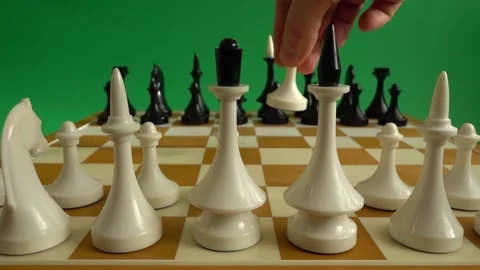 Chess on a chessboard. Shooting against ... | Stock Video | Pond5