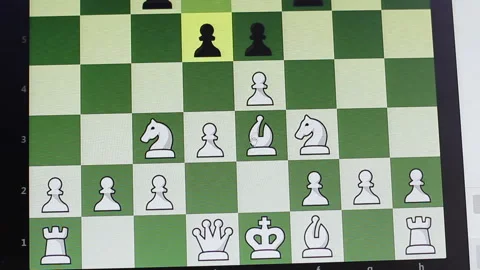 Chess game on the computer monitor scree... | Stock Video | Pond5