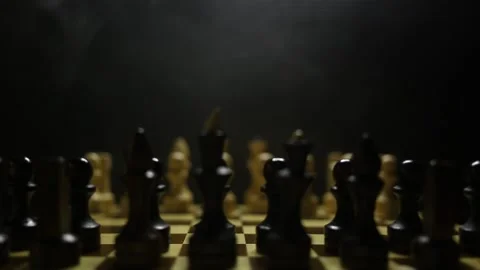 A chess game in sullen shadow with black... | Stock Video | Pond5