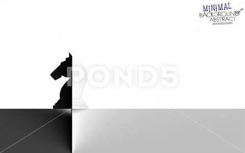Chess knight minimal contrast white or black background.: Graphic ...