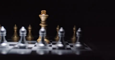 Chess pieces come into spotlight, two ki... | Stock Video | Pond5