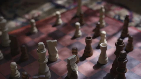 Chess Pieces On Game Board | Stock Video | Pond5
