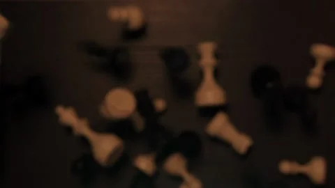 Chess pieces made of wood fly up and han... | Stock Video | Pond5