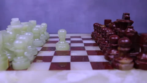 Chess set close up sliding camera Hand m... | Stock Video | Pond5