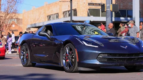 Chevrolet Corvette C7 car driving in the... | Stock Video | Pond5