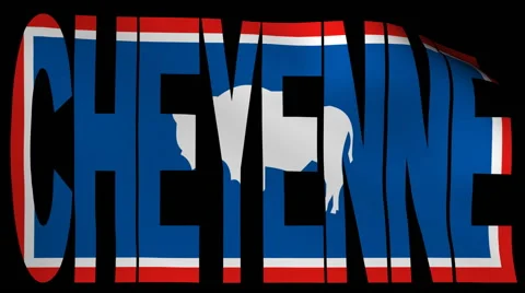 Cheyenne text with fluttering flag anima... | Stock Video | Pond5
