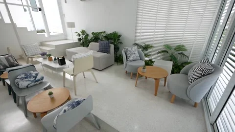 Chic and Minimal Coffee Shop Interior De... | Stock Video | Pond5