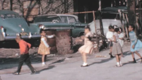 Chicago - 1963: Black kids jump rope in ... | Stock Video | Pond5