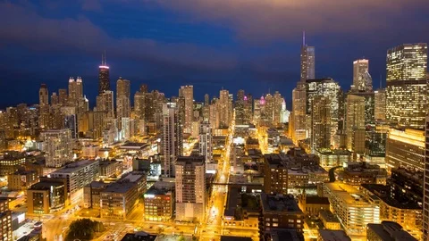 Chicago - Blue Hour Above Downtown from ... | Stock Video | Pond5
