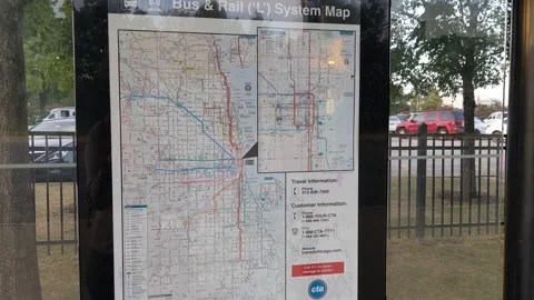 Chicago Bus and Rail System Map | Stock Video | Pond5