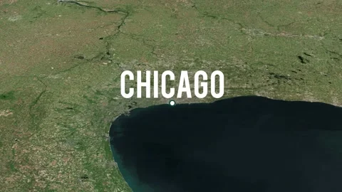 Chicago City On Physical World Map | Stock Video | Pond5