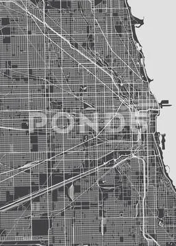 Chicago city plan, detailed vector map Illustration #96583040