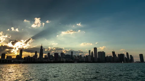 Chicago - Day to Night Skyline View - 8K... | Stock Video | Pond5
