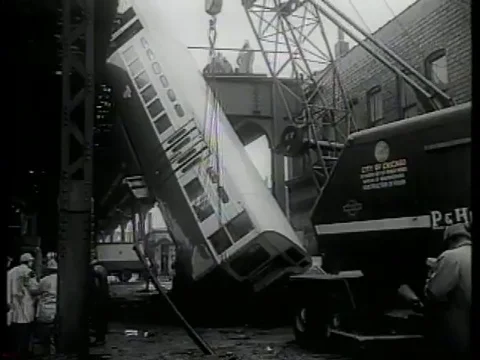 Chicago EL train Crash 1966 | Stock Video | Pond5