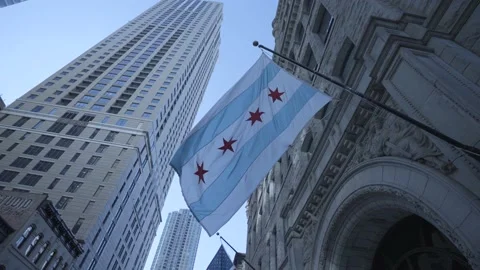 Chicago Flag Waving Downtown | 4K Slow M... | Stock Video | Pond5