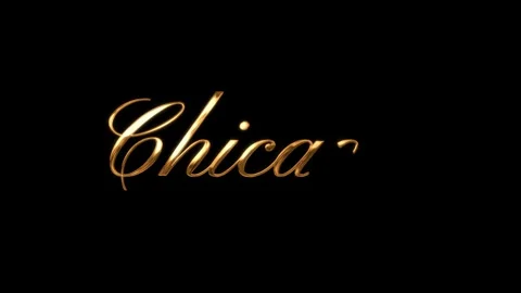 Chicago - Lettering Animation With Gold ... | Stock Video | Pond5