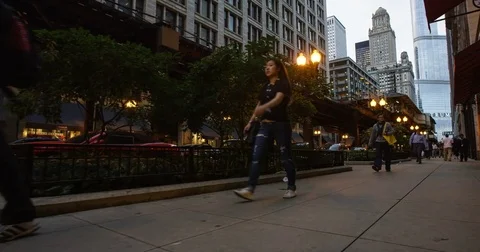 Chicago - Pedestrians on streets of Chic... | Stock Video | Pond5