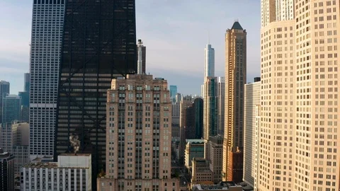 Chicago Sunrise Rotating Aerial Tall Bui... | Stock Video | Pond5