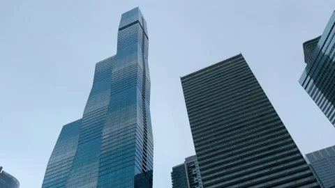 Chicago Vista Tower 90 degree tilt acros... | Stock Video | Pond5