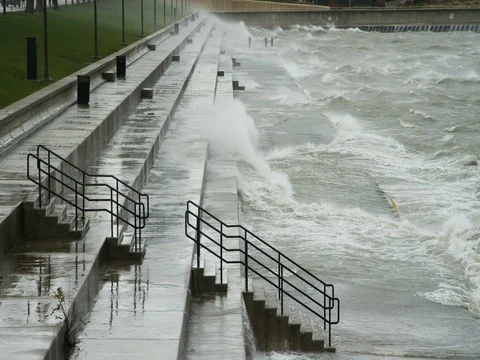 Chicago - Waves Crashing Against Lakefro... | Stock Video | Pond5