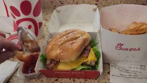 Chick-Fil-A Fast Food Restaurant Sandwic... | Stock Video | Pond5