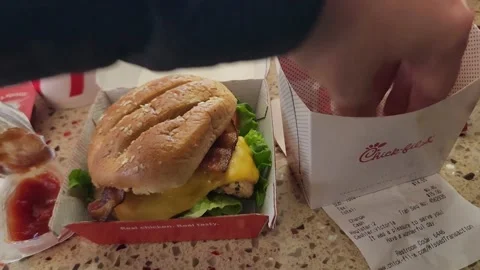 Chick-Fil-A Fast Food Restaurant Sandwic... | Stock Video | Pond5