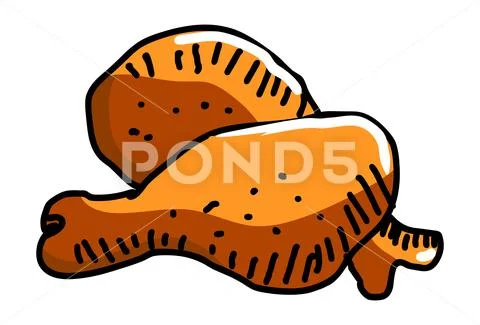 Chicken drumstick fried chicken clipart: Graphic #154497133
