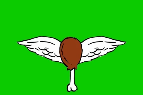 chicken leg - animation - wings - green ... | Stock Video | Pond5